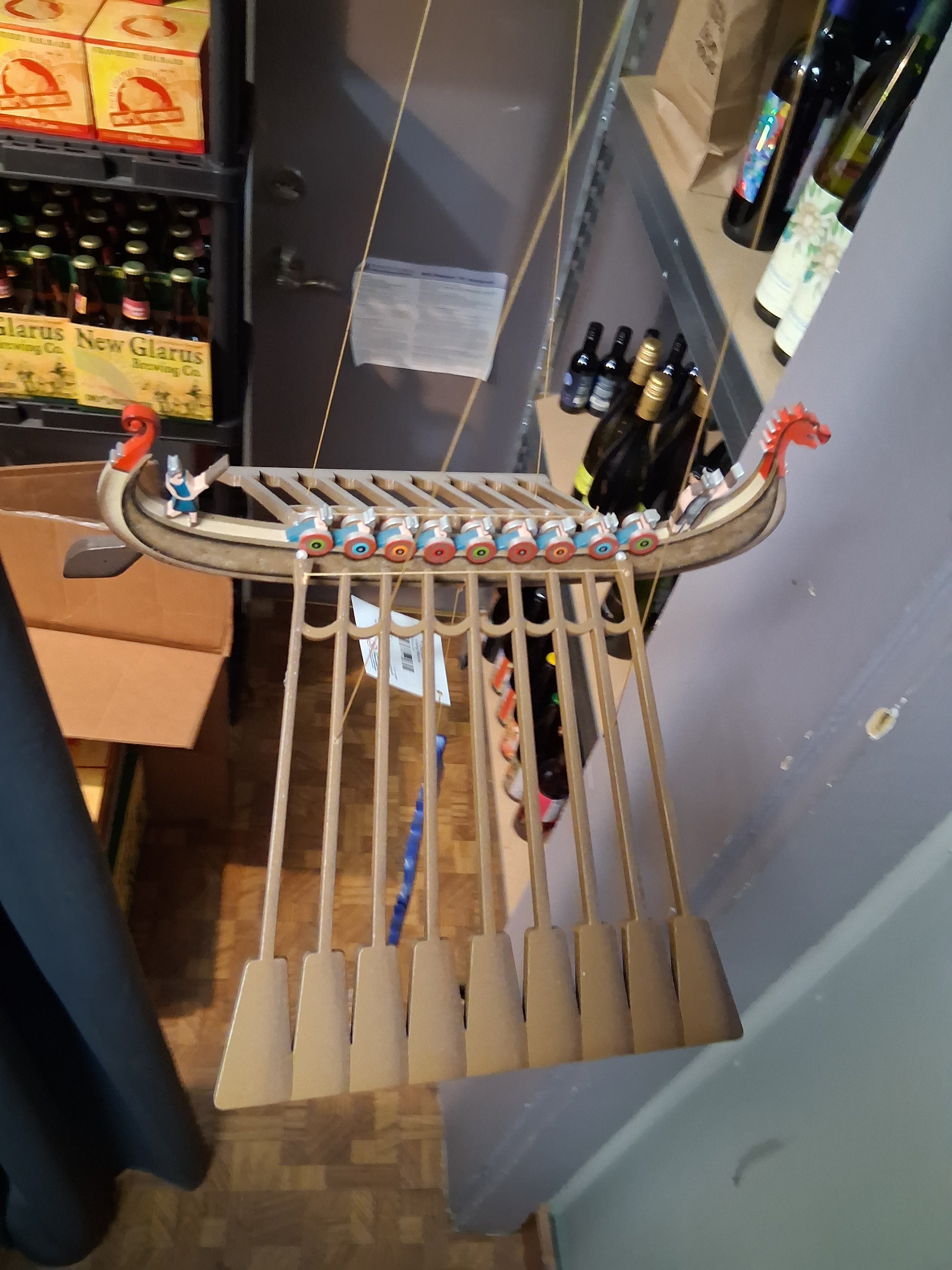 Handmade Wooden Viking Ship Mobile | Rusty Raven LLC