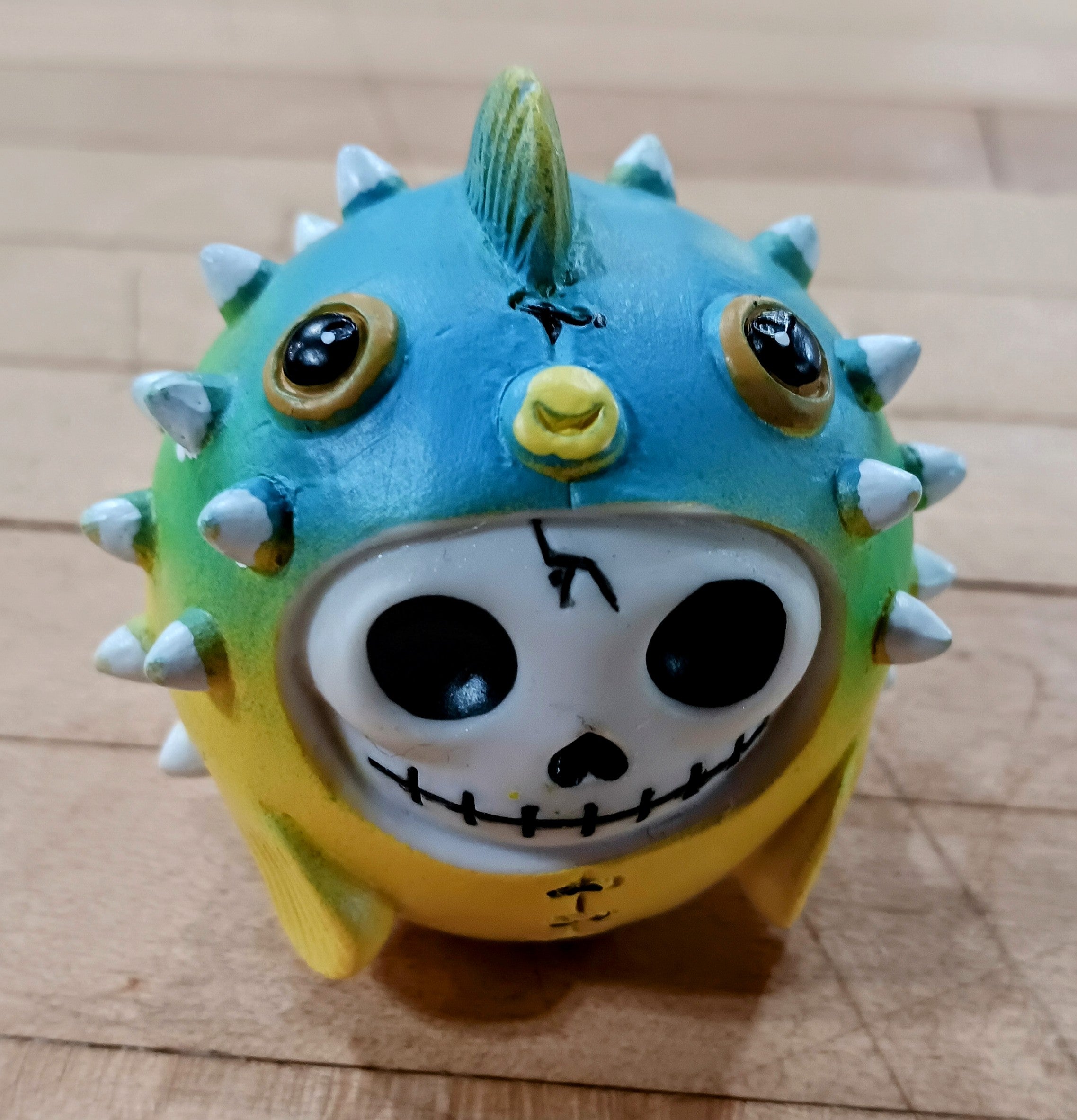 Pufferfish Skeleton Figurine – Spiky Cute Sea Creature Decor | Rusty ...