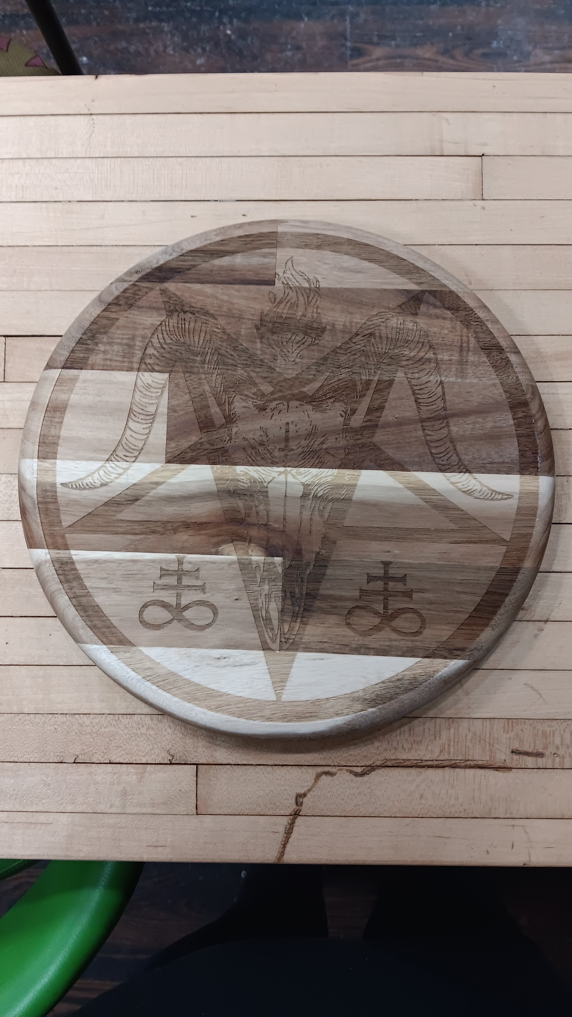 Custom Made Laser Engraved Baphomet Gothic Horror Cutting Charcuterie ...
