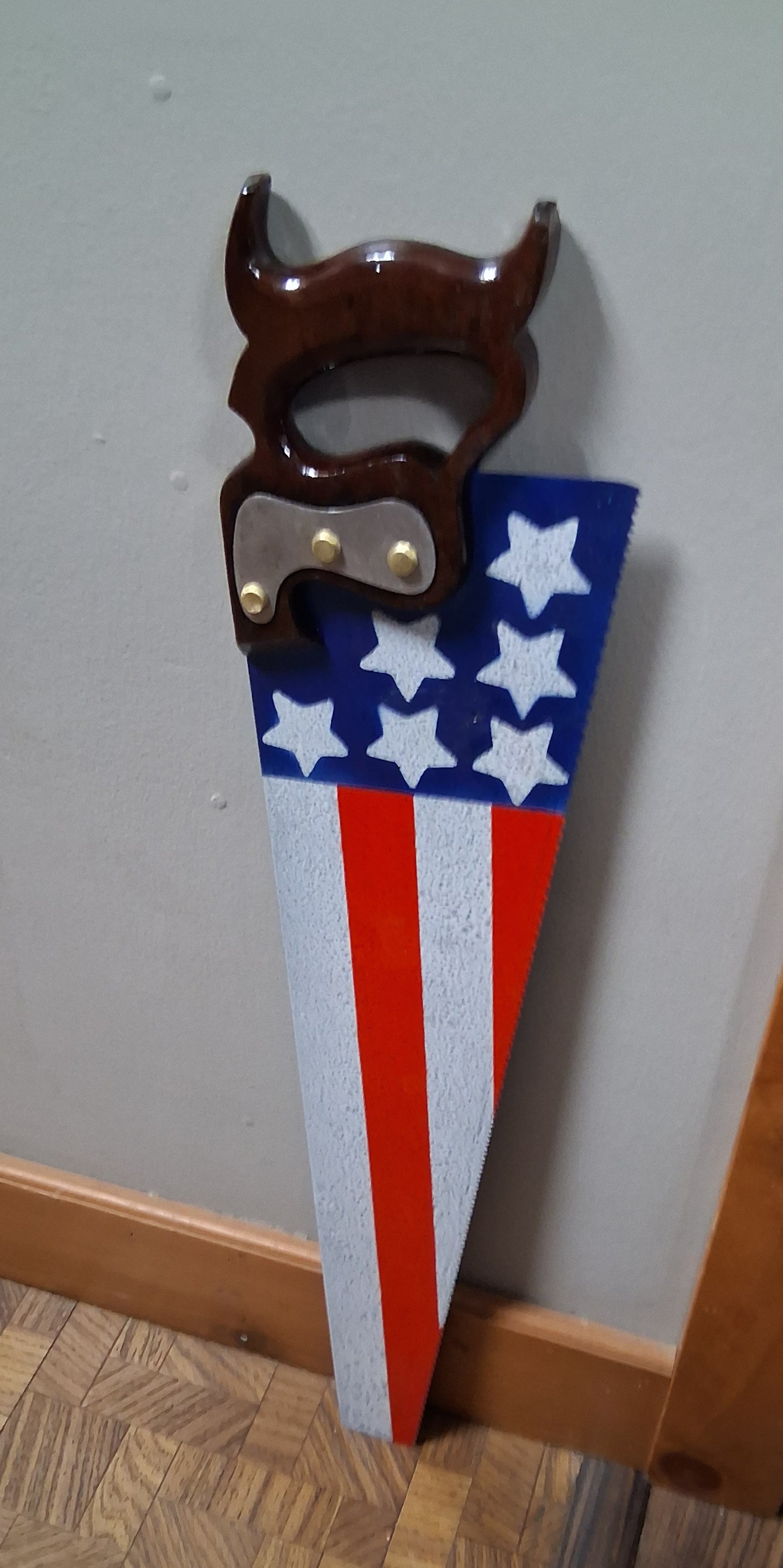 Veteran-Made Patriotic Flag Repurposed Hand Saw Wall Hanging | Rusty ...