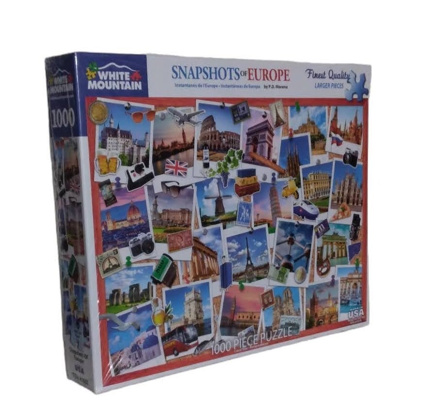 White Mountain 1000 Piece Puzzle - Snapshots of Europe | Rusty Raven LLC